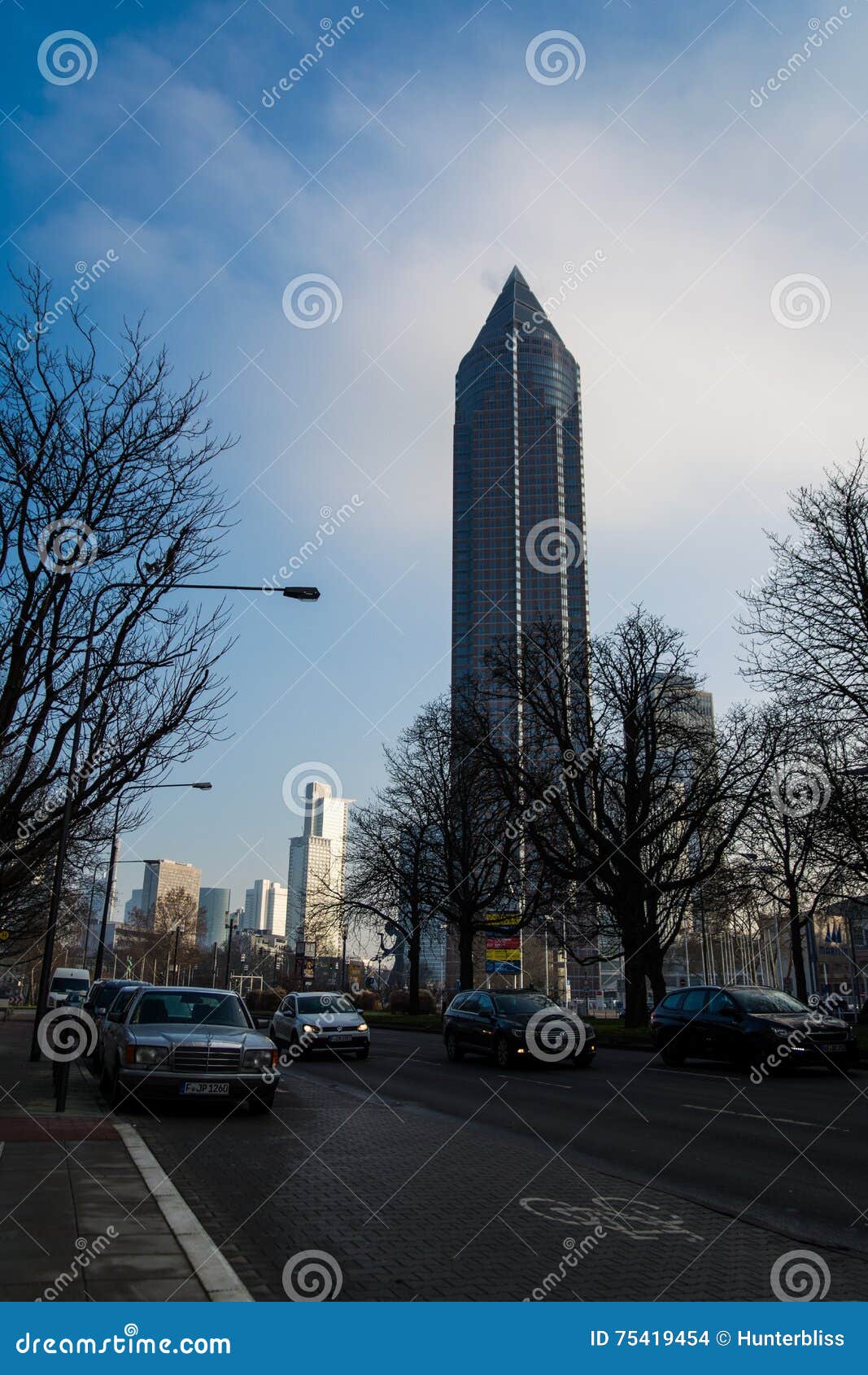 Messerturm Sunny Day Street Below Perpsective Editorial Stock Image ...