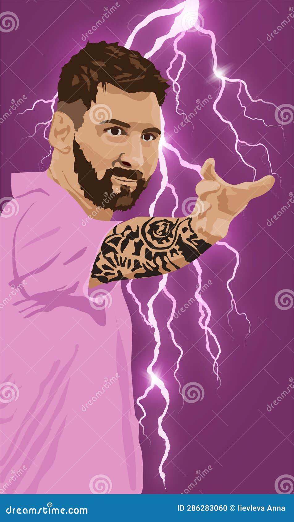 Messi inter miami thor imagen editorial. Ilustración de miami - 286283060