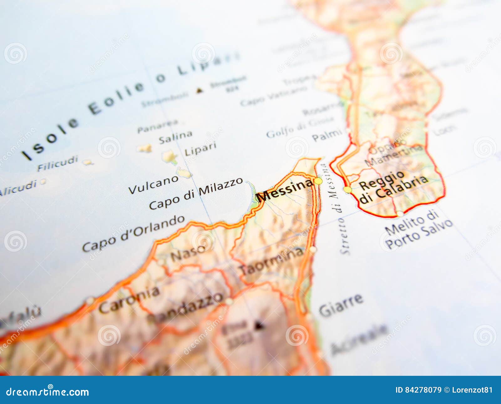 Messina City Over a Road Map ITALY Stock Image - Image of roads ...