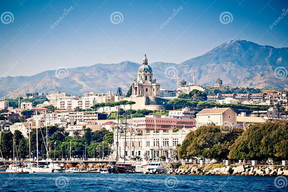 Messina cityscape stock image. Image of hill, city, church - 23005045