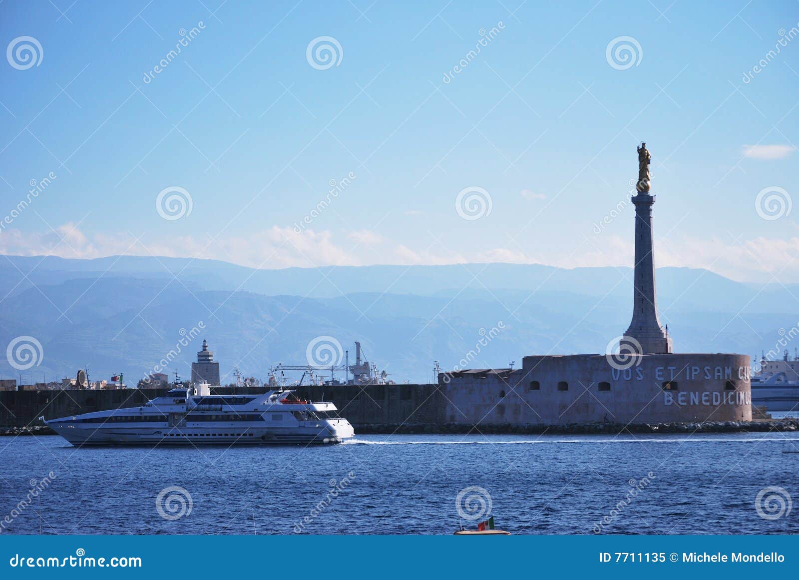 Messina harbour stock image. Image of clouds, mountain - 7711135