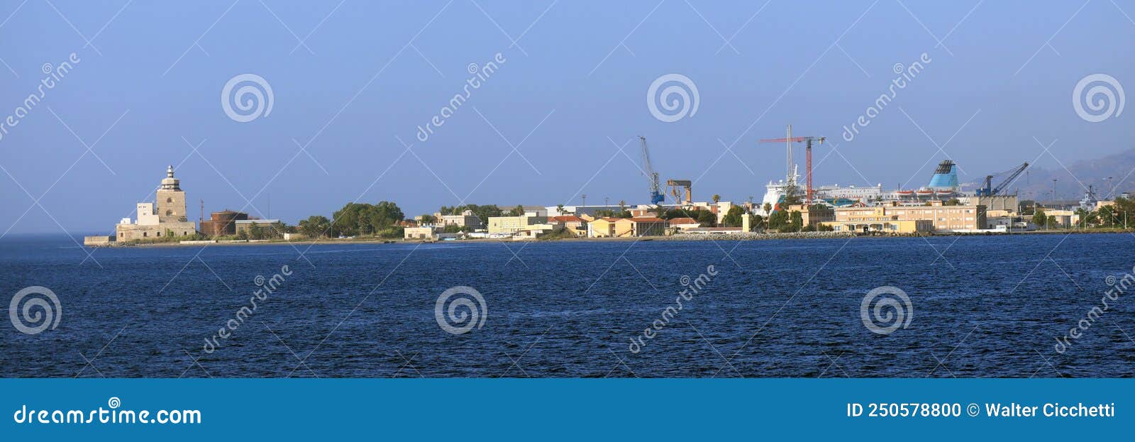 Messina, Sicily Italy: Harbor View of Messina from the Strait of ...