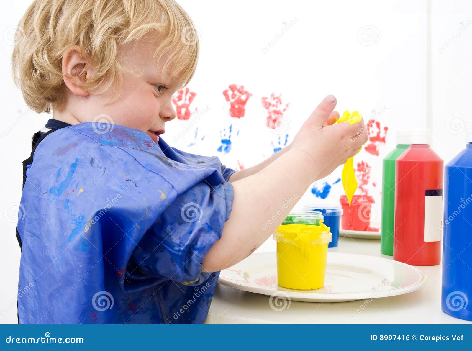 Messing with paint stock photo. Image of painting, blond - 8997416