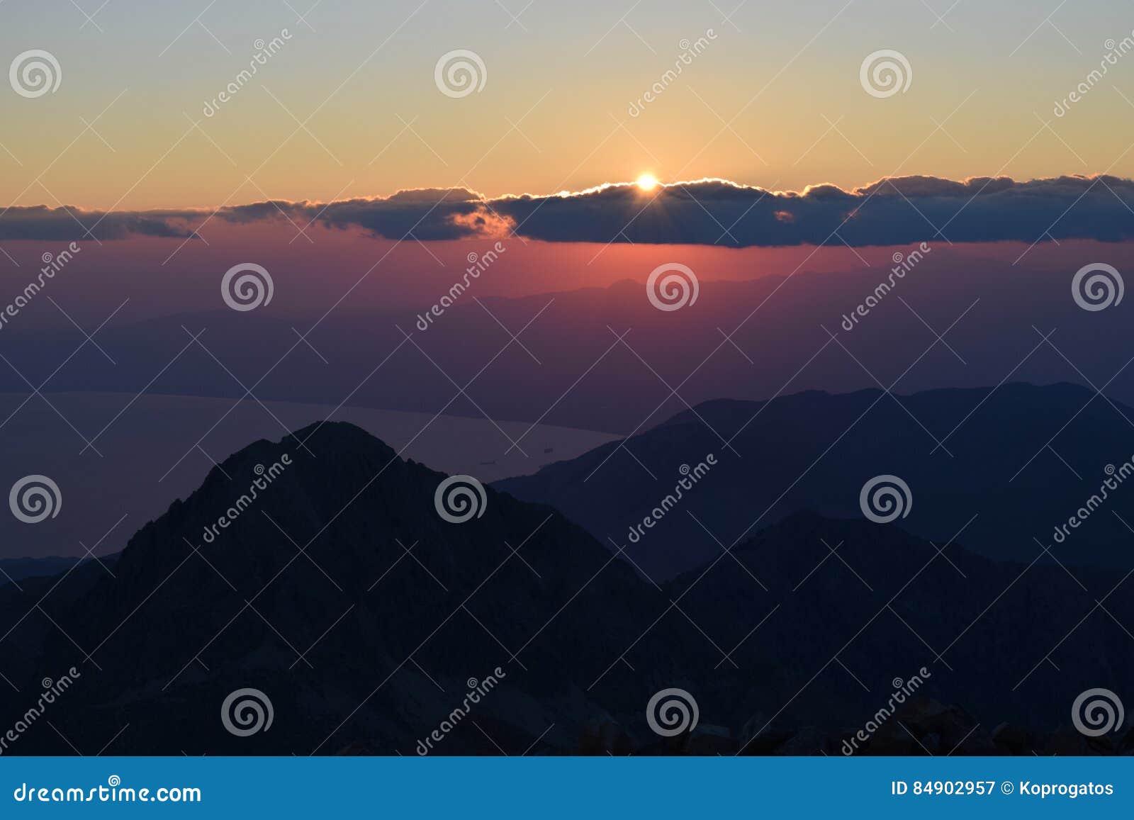 Messinian Sunset stock image. Image of taygetos, colours - 84902957