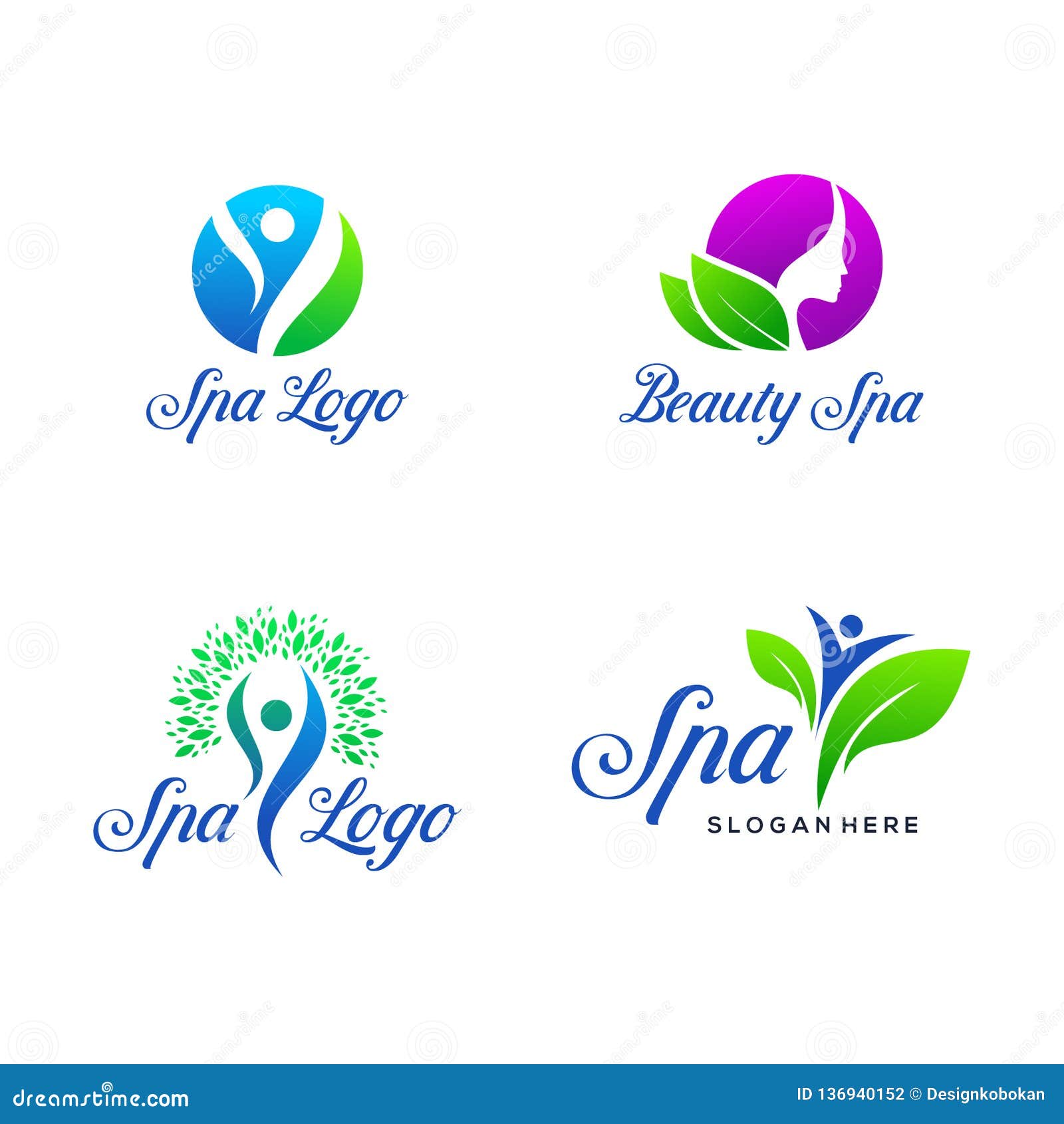 Messo Della Stazione Termale E Della Bellezza Logo Design Illustrazione ...