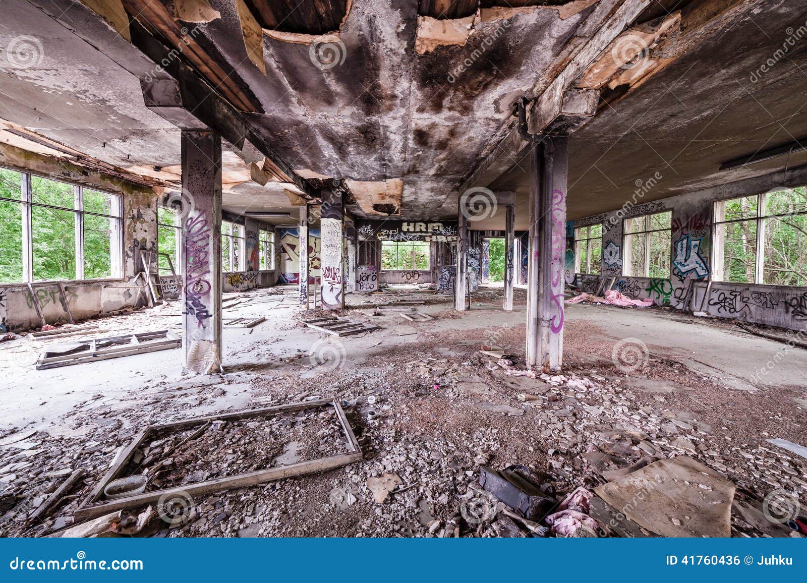 Messy Abandoned Factory Room Stock Photo - Image of indoor, empty: 41760436