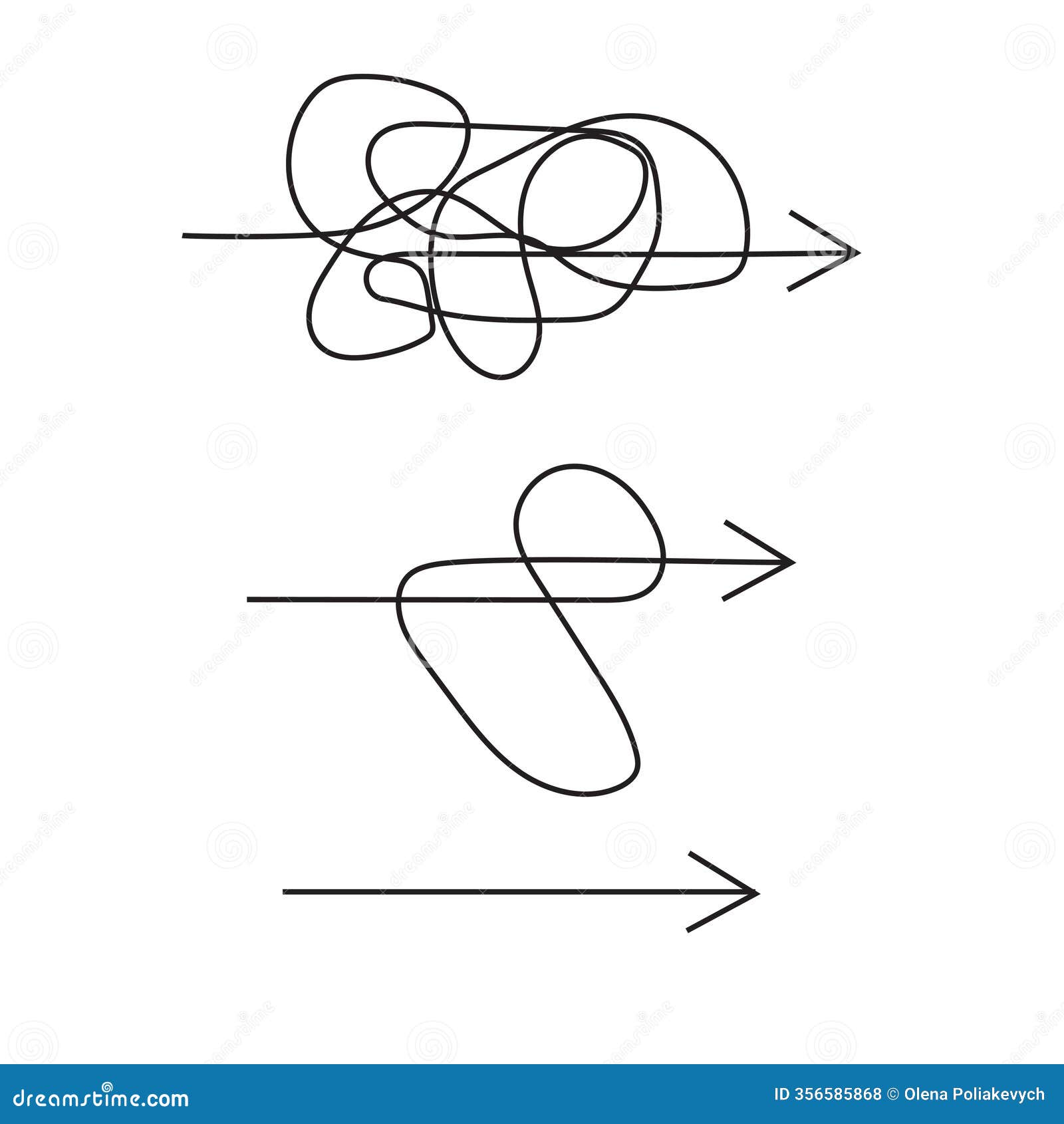 Messy Arrow Line. Abstract Direction Shape. Clear Pathway Symbol ...