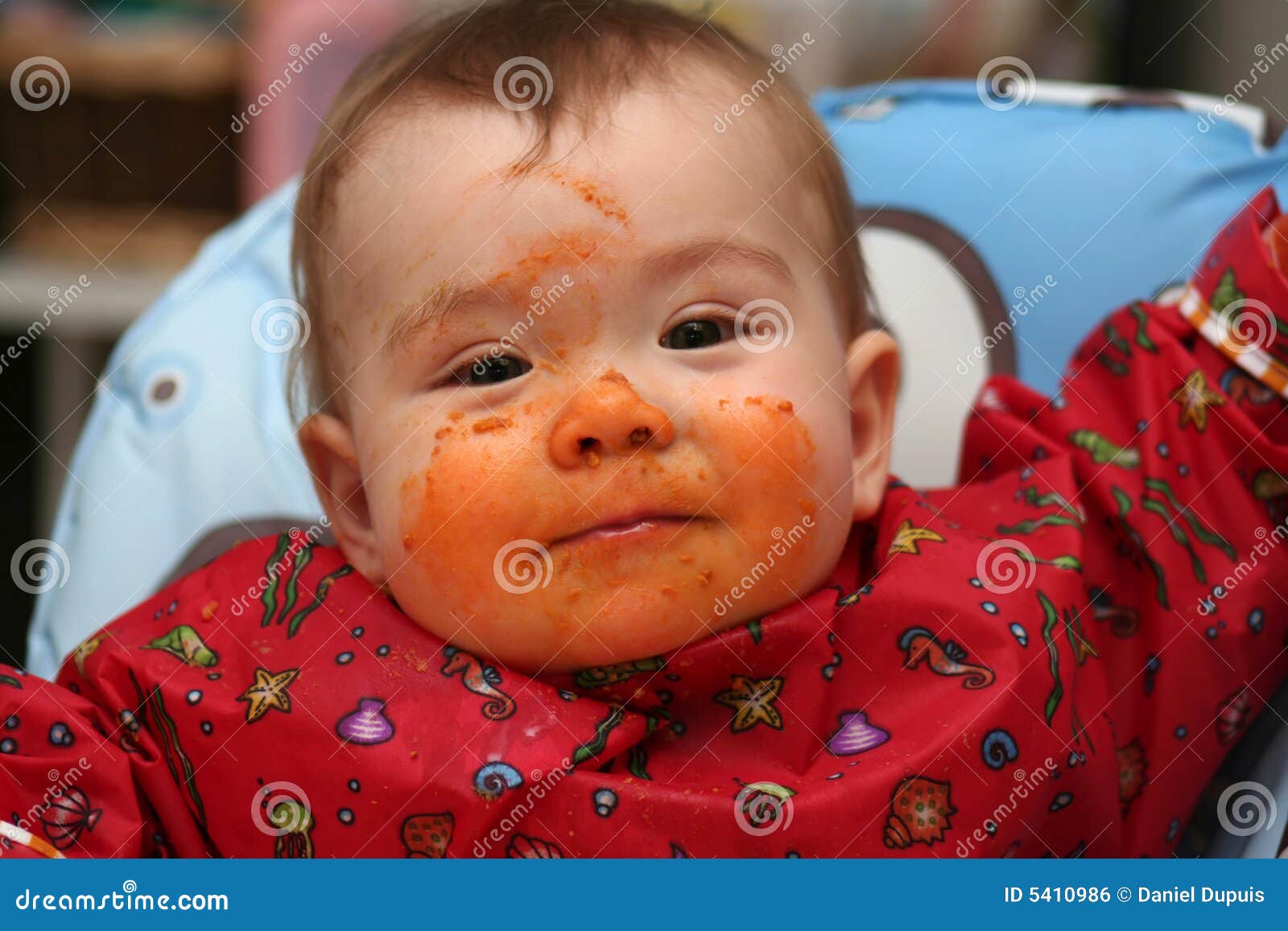 Messy Baby stock photo. Image of face, little, dirty, spaghetti - 5410986