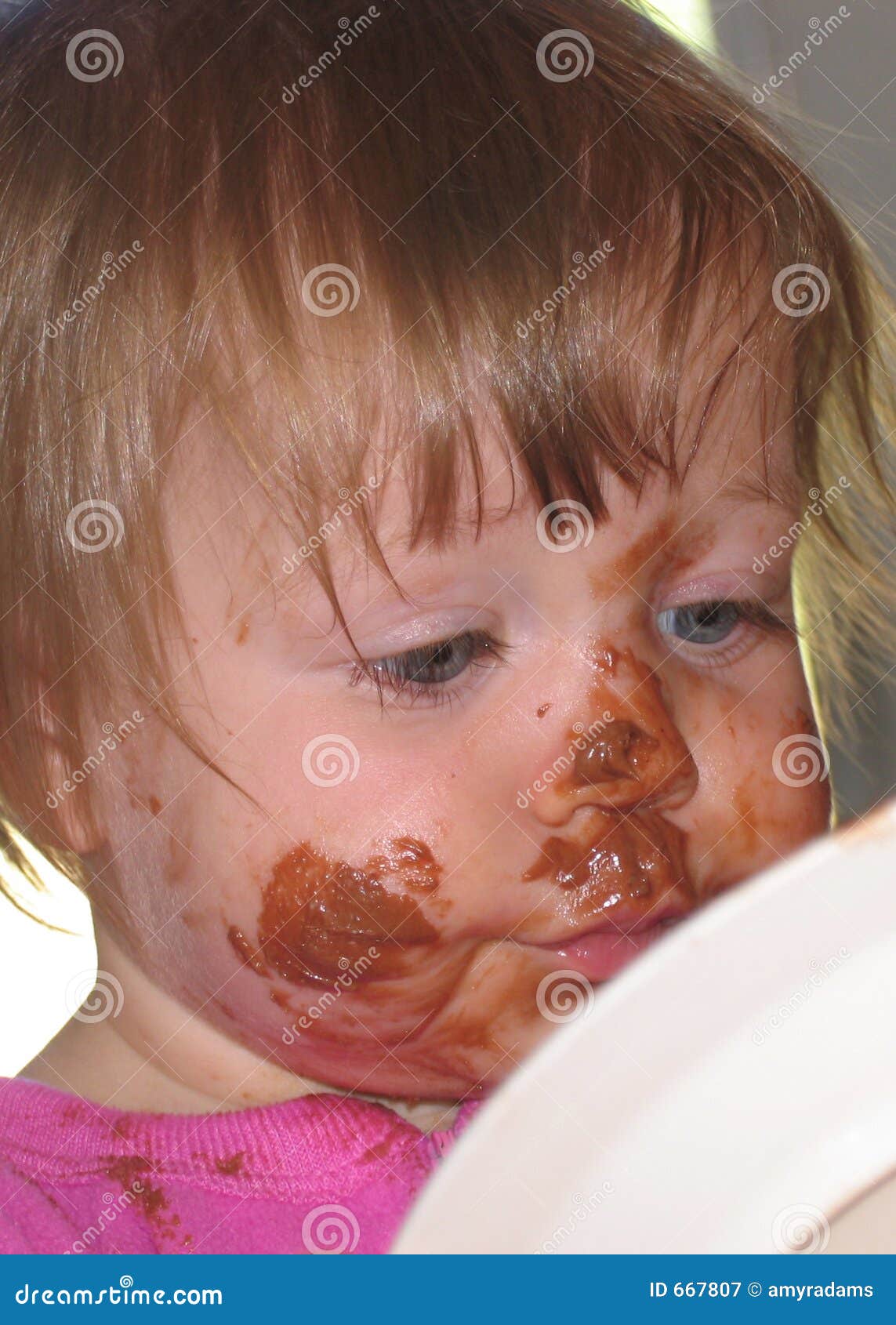 Messy Baby stock image. Image of girls, food, frosting - 667807