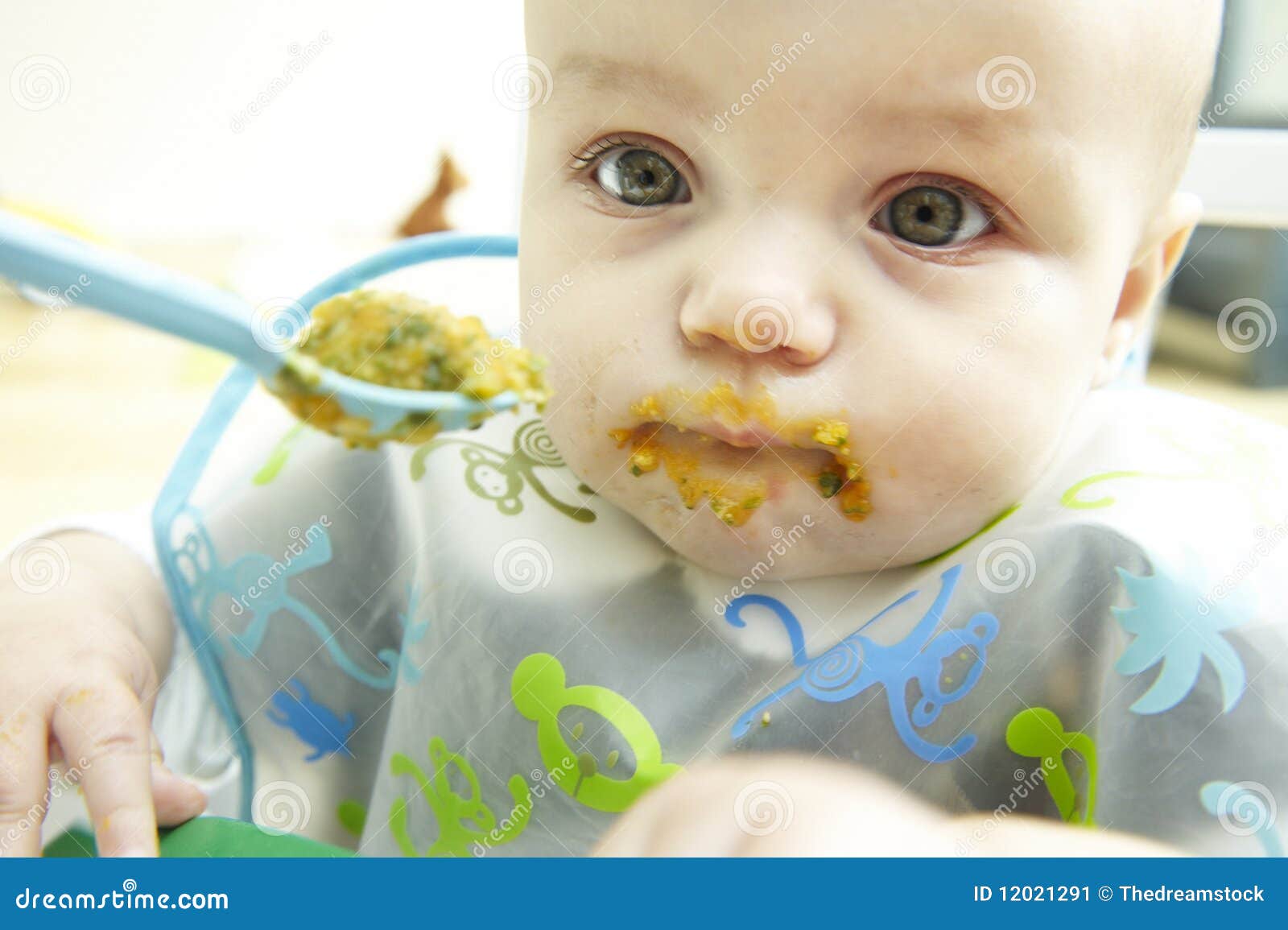 Messy Baby Toddlers Having Fun Eating Royalty-Free Stock Photography ...