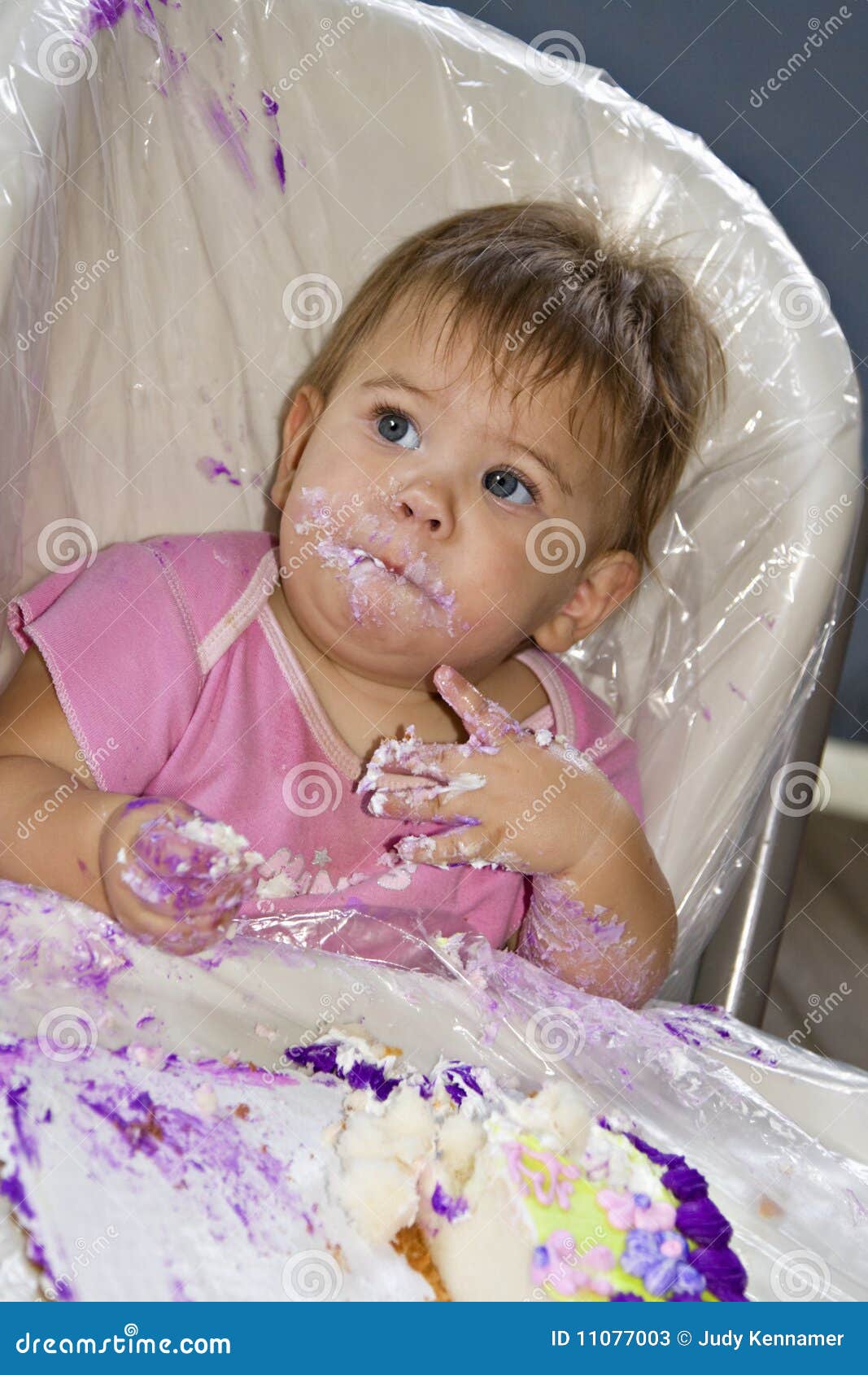 Messy Baby Toddlers Having Fun Eating Royalty-Free Stock Photography ...