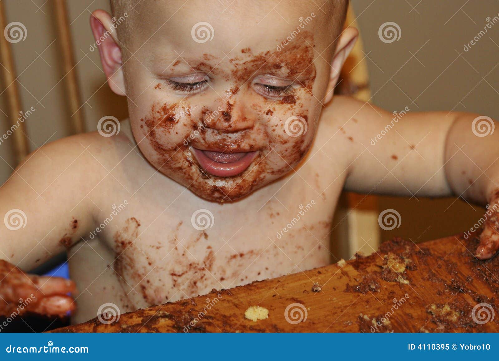 Messy Baby Face stock image. Image of dinner, cake, etiquette - 4110395