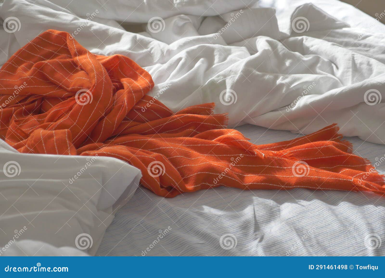Messy Bed in Early Morning , Messy Bed after Waking Up Stock Photo ...