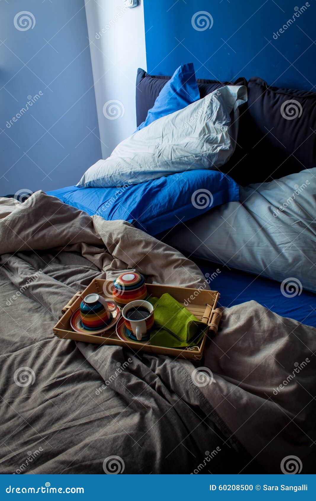 Messy Bedroom and Breakfast Kitchen Ware Stock Photo - Image of main ...