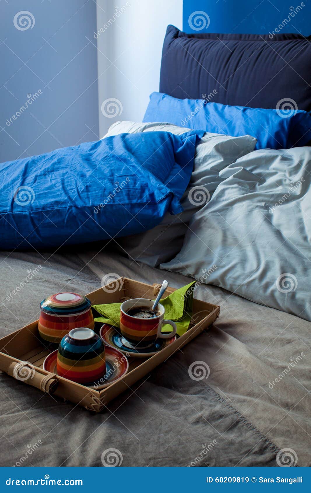 Messy Bedroom and Breakfast Kitchen Ware Stock Image - Image of color ...