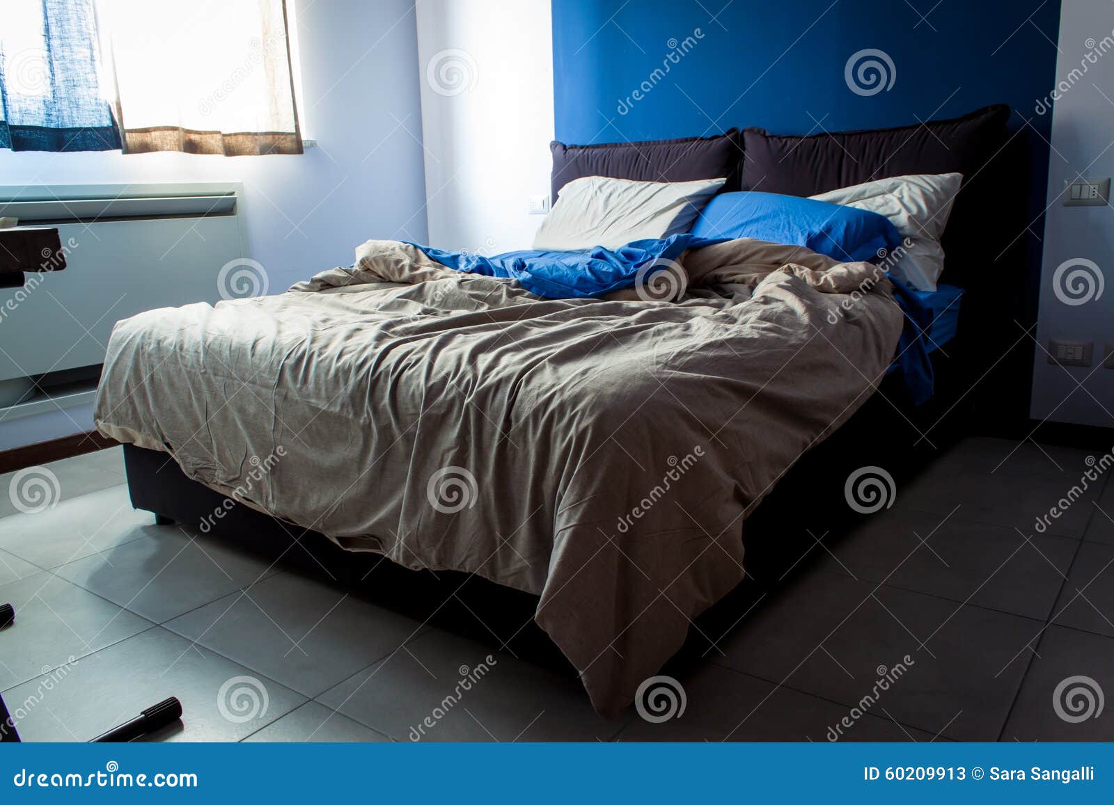 Messy bedroom sheets stock image. Image of furniture - 60209913