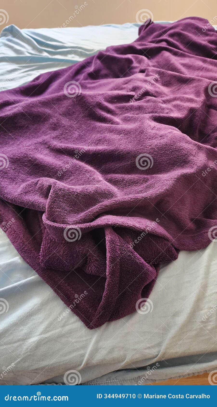 Messy blanket on the bed stock photo. Image of natural - 344949710