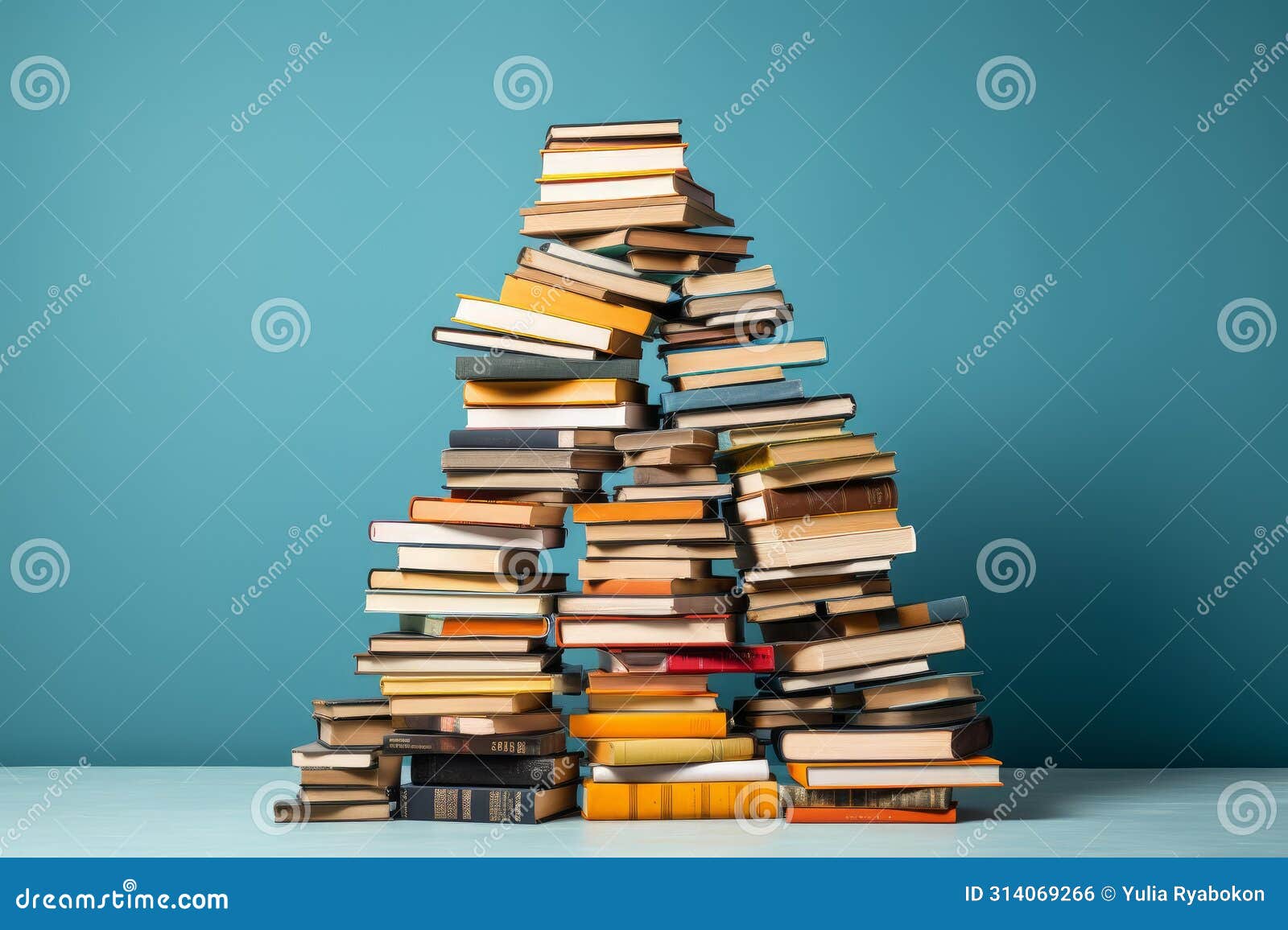 Messy Book Stack on Floor. Generate Ai Stock Illustration ...