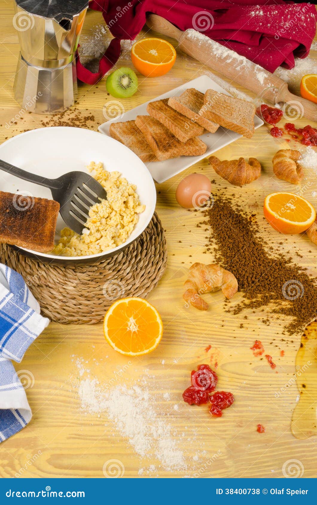 Messy breakfast stock photo. Image of chaos, spill, fathers - 38400738