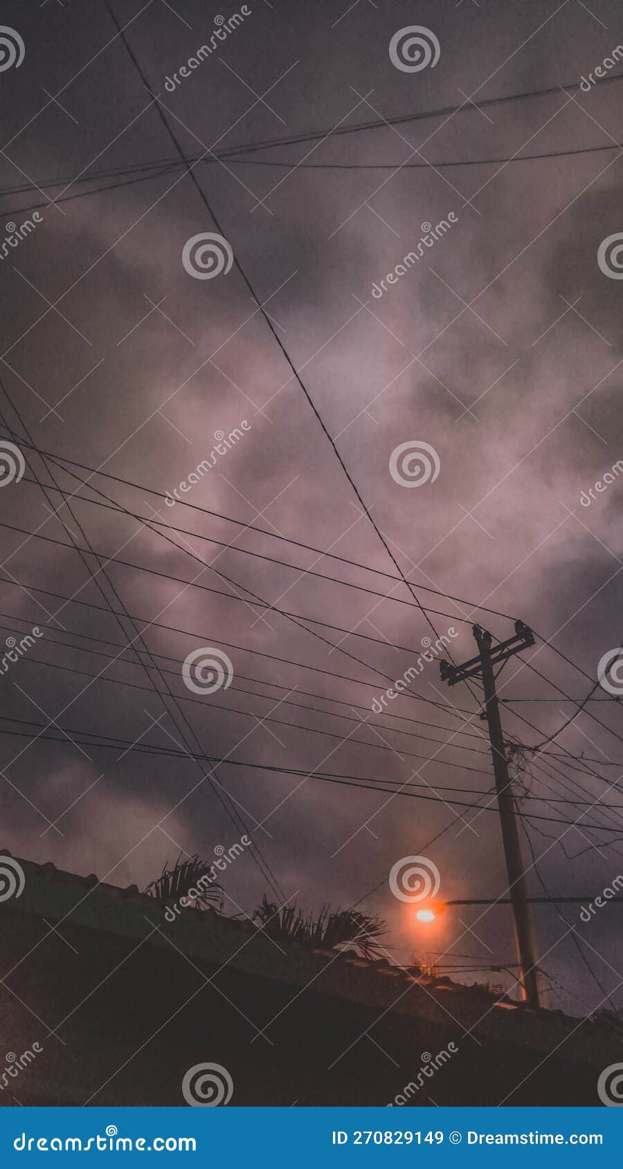 Messy Cable Lines On Electricity Power Pole In Bangkok City Royalty ...