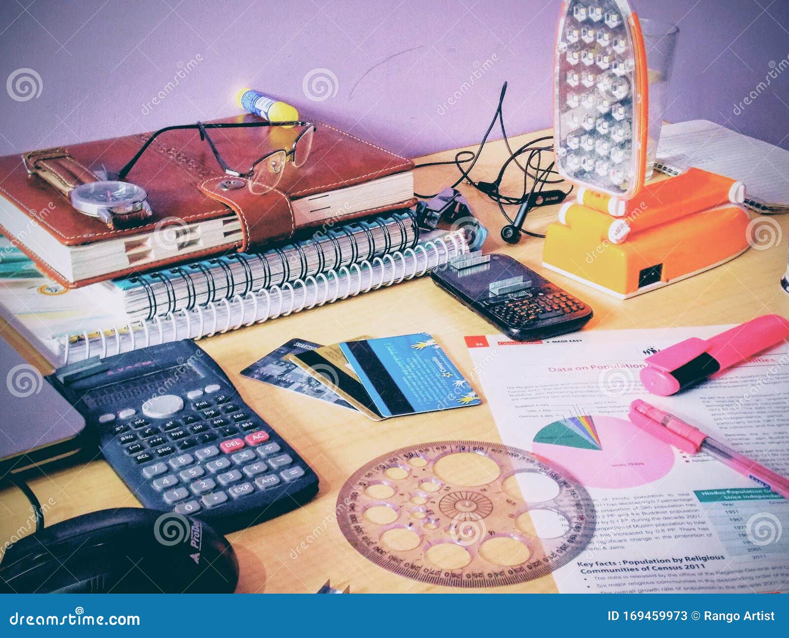 Messy Chaos Office Table With Modern Equipment Stock Image - Image of ...