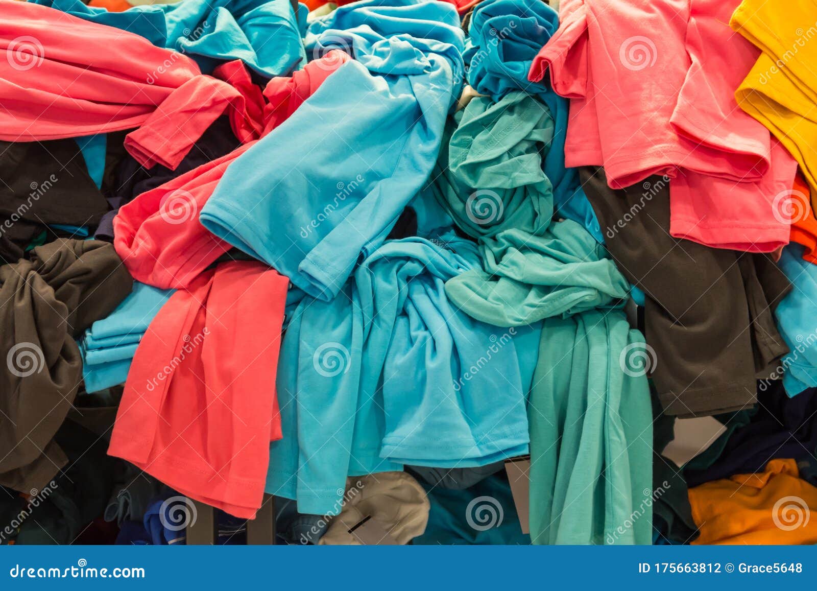 Messy Clearance Section in a Clothing Store Stock Photo - Image of ...