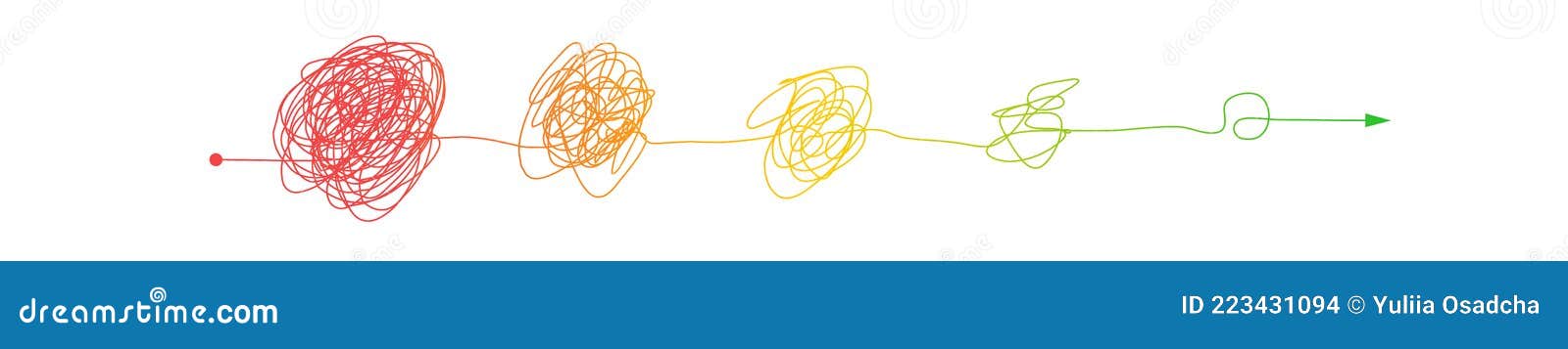 Messy Clew Symbols Connected with Direction Arrow - Complex To Simple ...