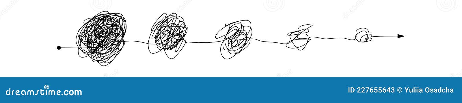 Messy Clew Symbols Connected with Direction Arrow - Complex To Simple ...