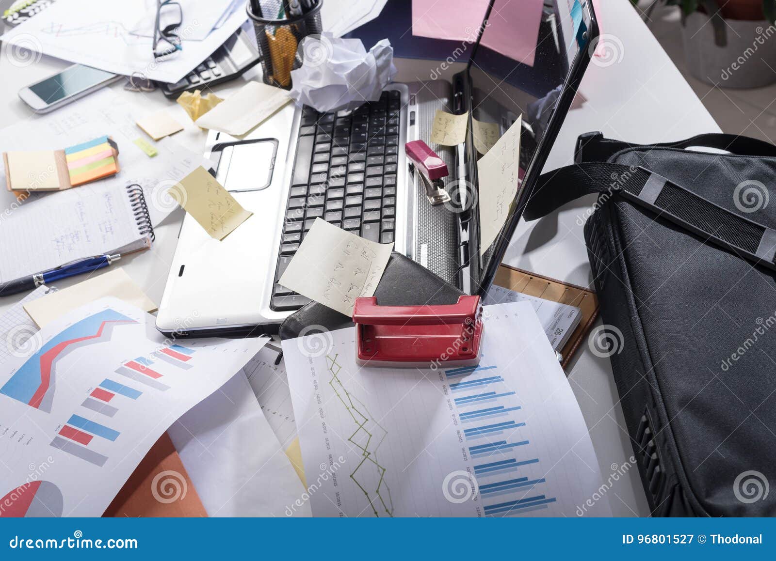 Messy and cluttered desk stock image. Image of scary - 96801527