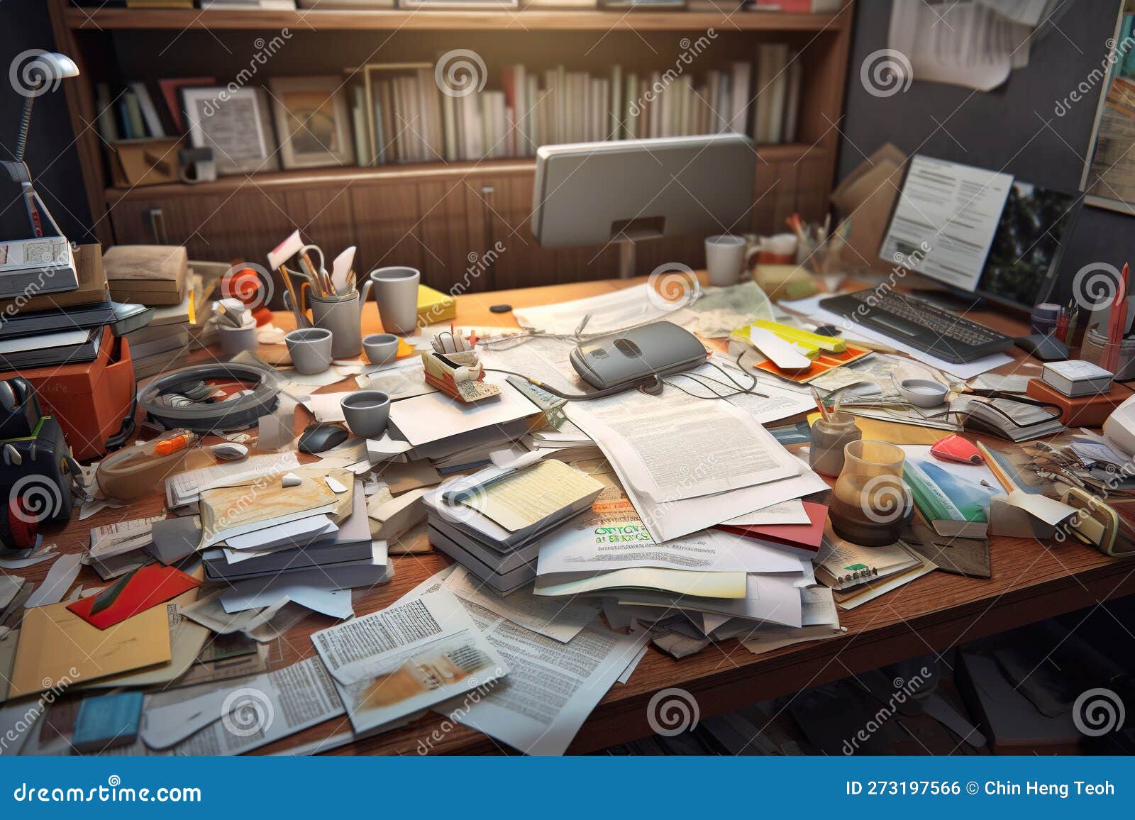 Messy And Cluttered Desk; Panoramic Banner Royalty-Free Stock ...