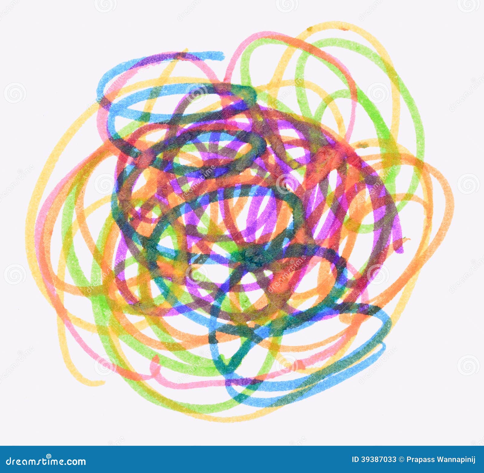 Messy color pen drawing stock illustration. Illustration of doodle ...