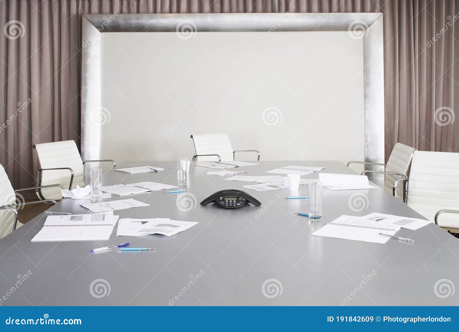 Photo of Messy Conference Room Stock Image - Image of conference ...