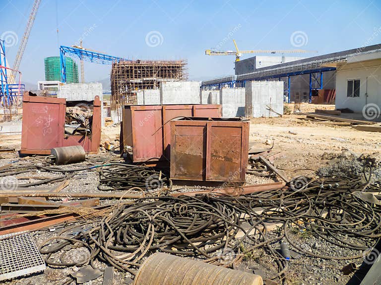 Messy construction site stock image. Image of cement - 41081677