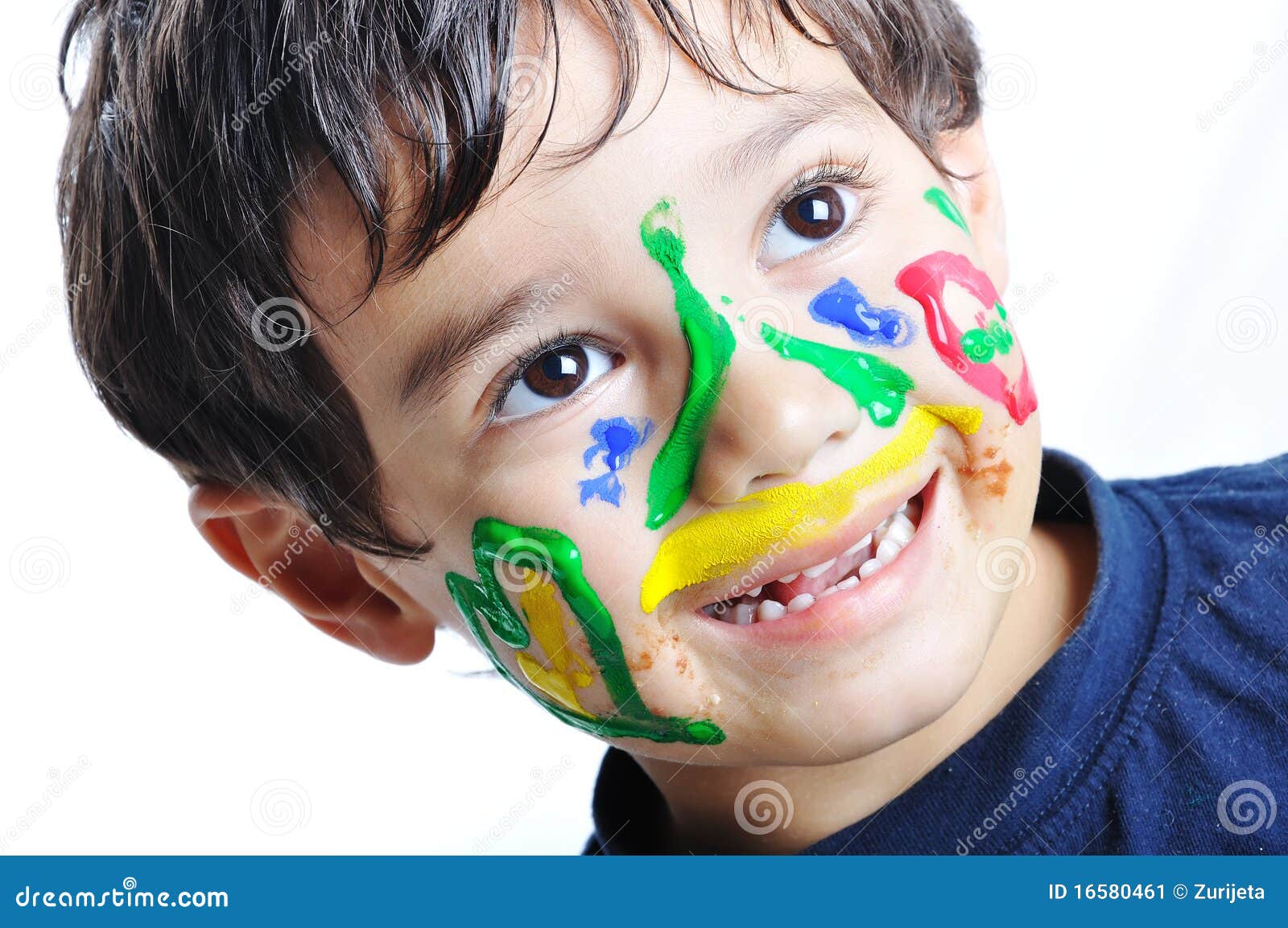 Messy cute kid stock image. Image of little, dirty, colour - 16580461