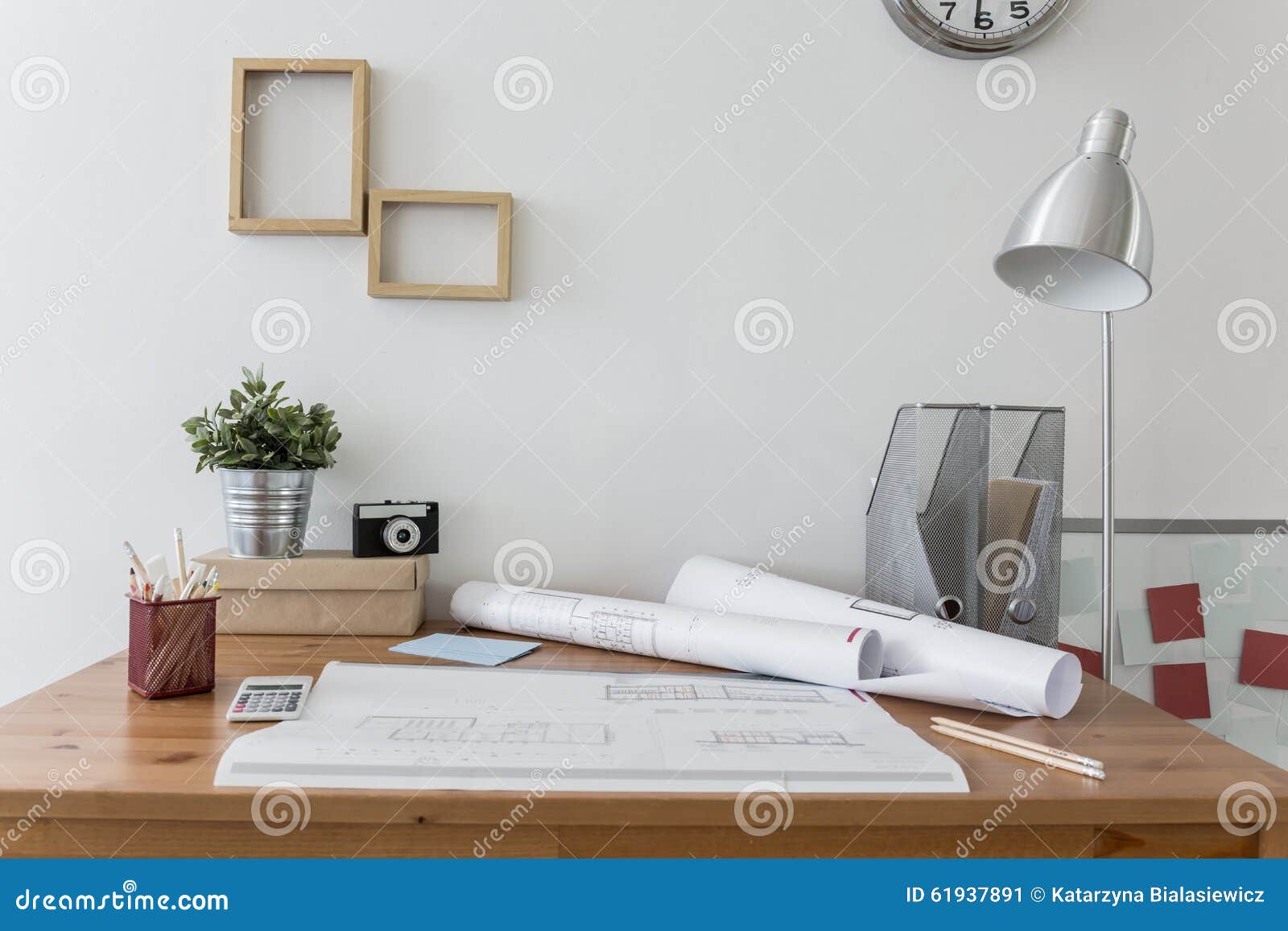 Messy Desk with Architect S Plans Stock Image - Image of creative, room ...