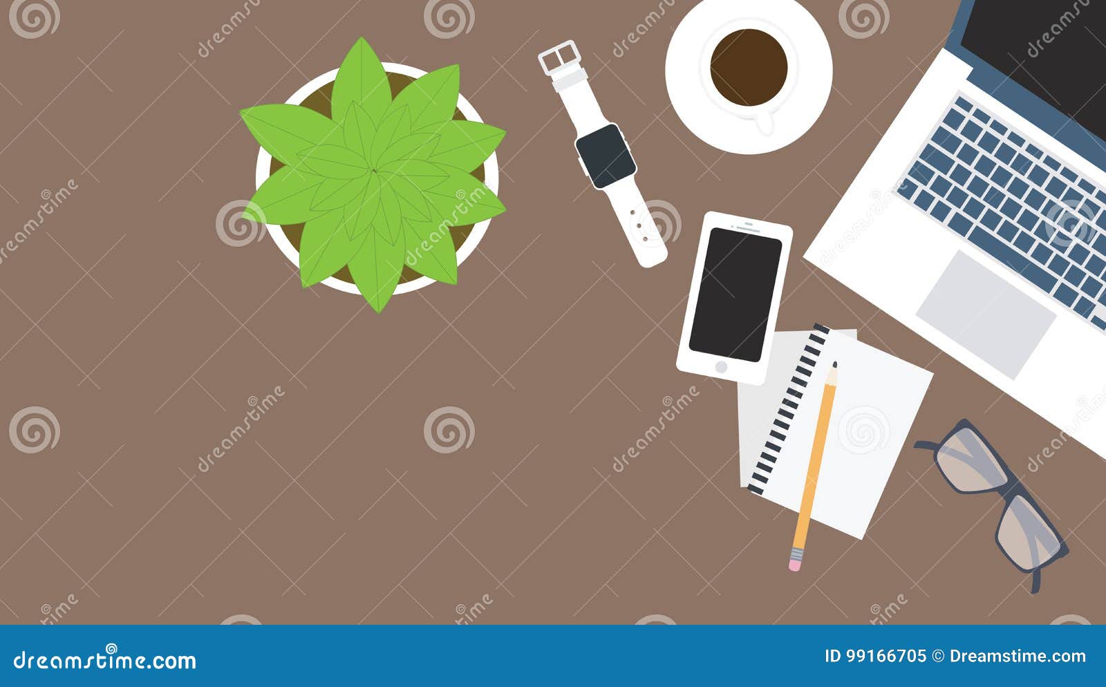 Messy Desk Vector Illustration | CartoonDealer.com #1428936