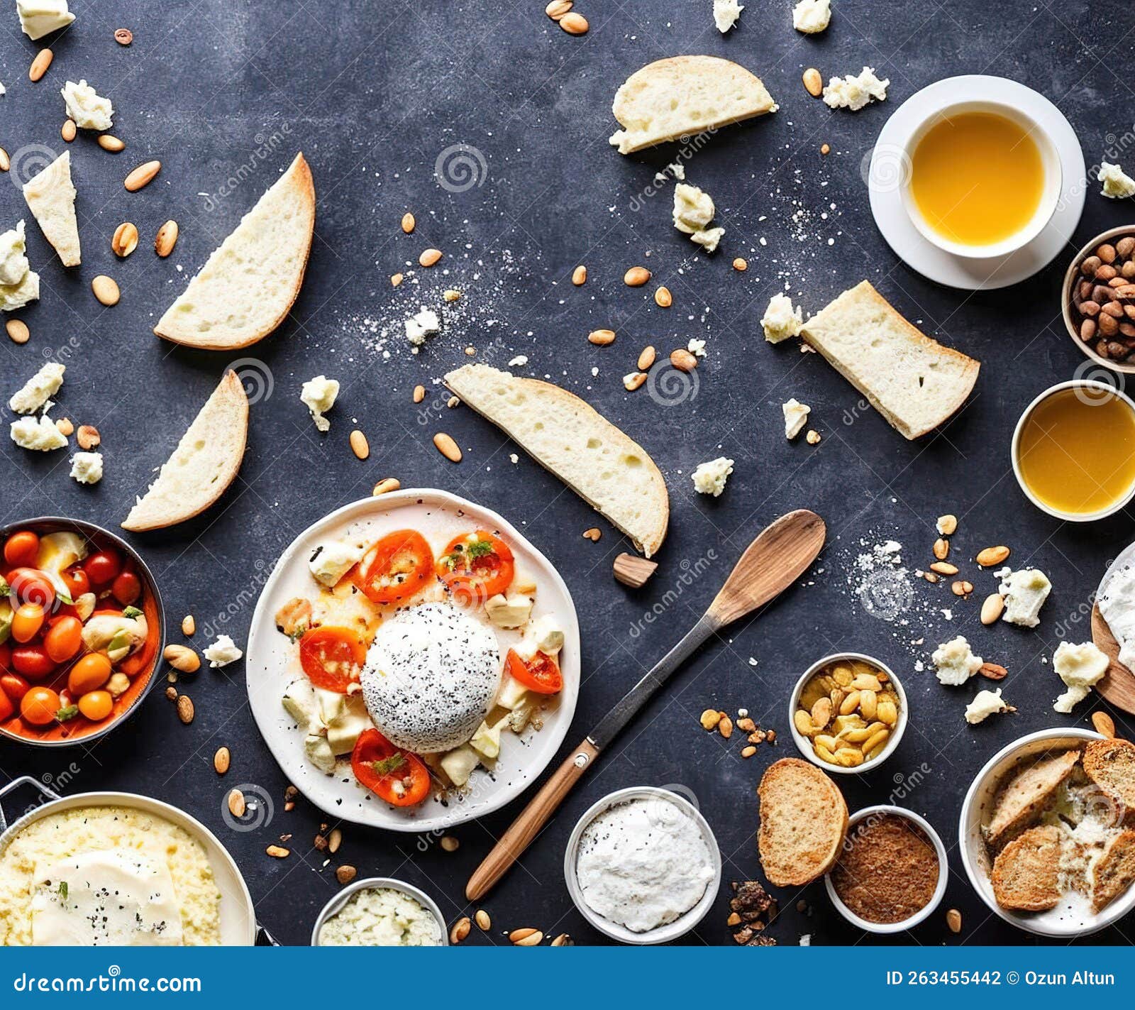 Messy dining table stock photo. Image of baking, cuisine - 263455442