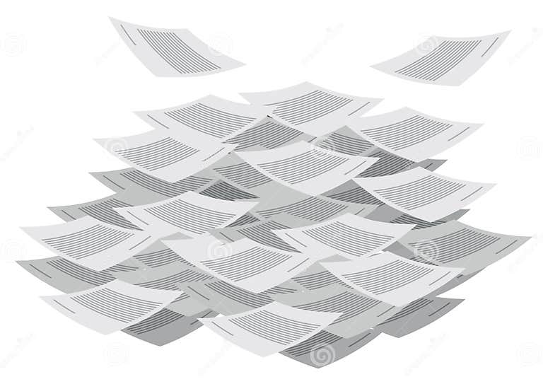 Messy Documents Flying Around. Stack of Documents Stock Vector ...