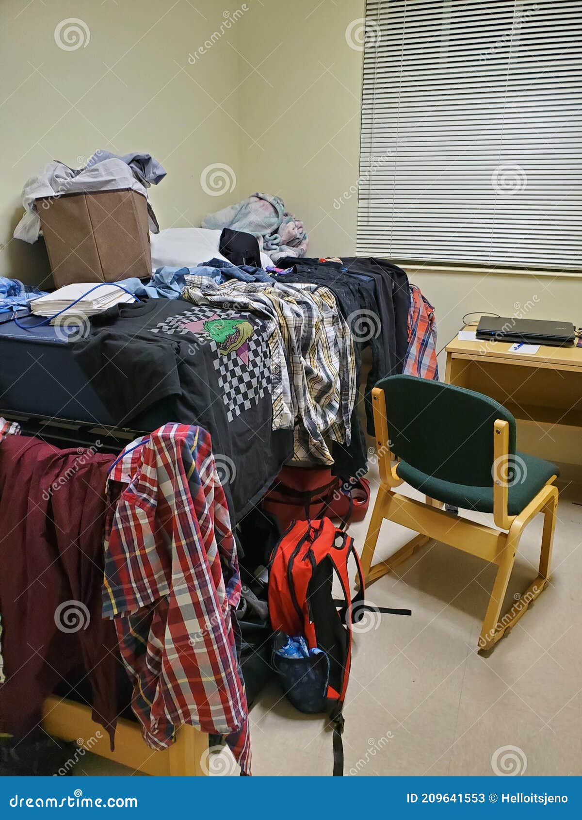 Messy Dorm Room Covered in Laundry Editorial Stock Photo - Image of ...