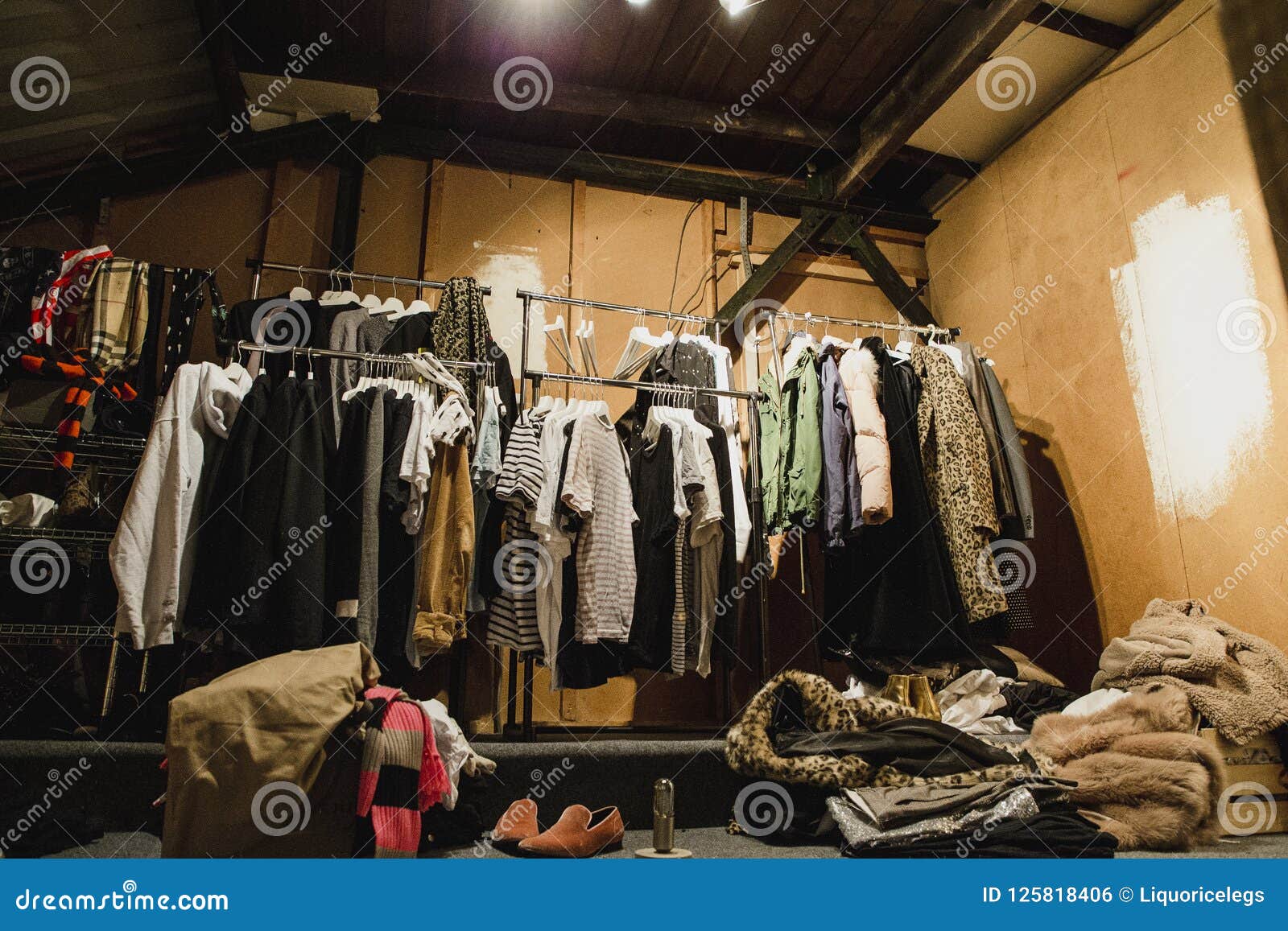 Messy Dressing Room stock photo. Image of fancy, fashion - 125818406