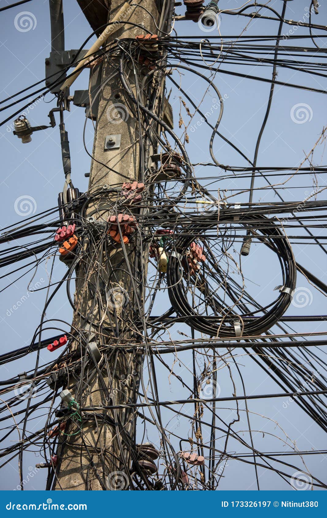 Messy Electric Wire and Cable Line Stock Image - Image of line, network ...