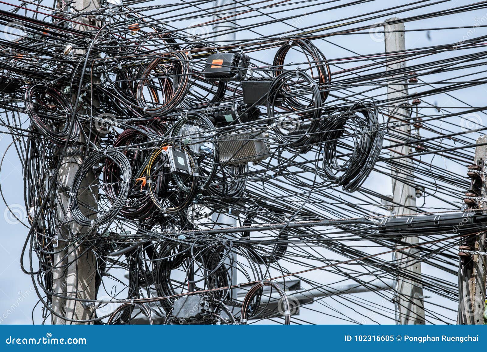 Messy Electrical Cables Stock Photo | CartoonDealer.com #80329590