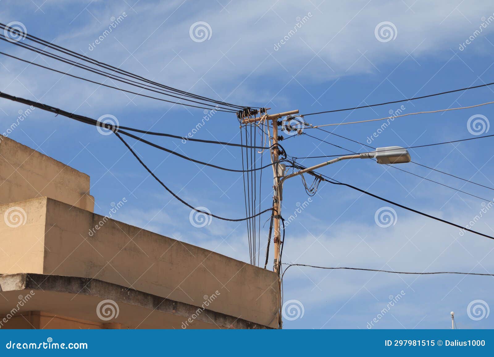 Messy Electrical Cables on Wall Corner in Malta Stock Image - Image of ...