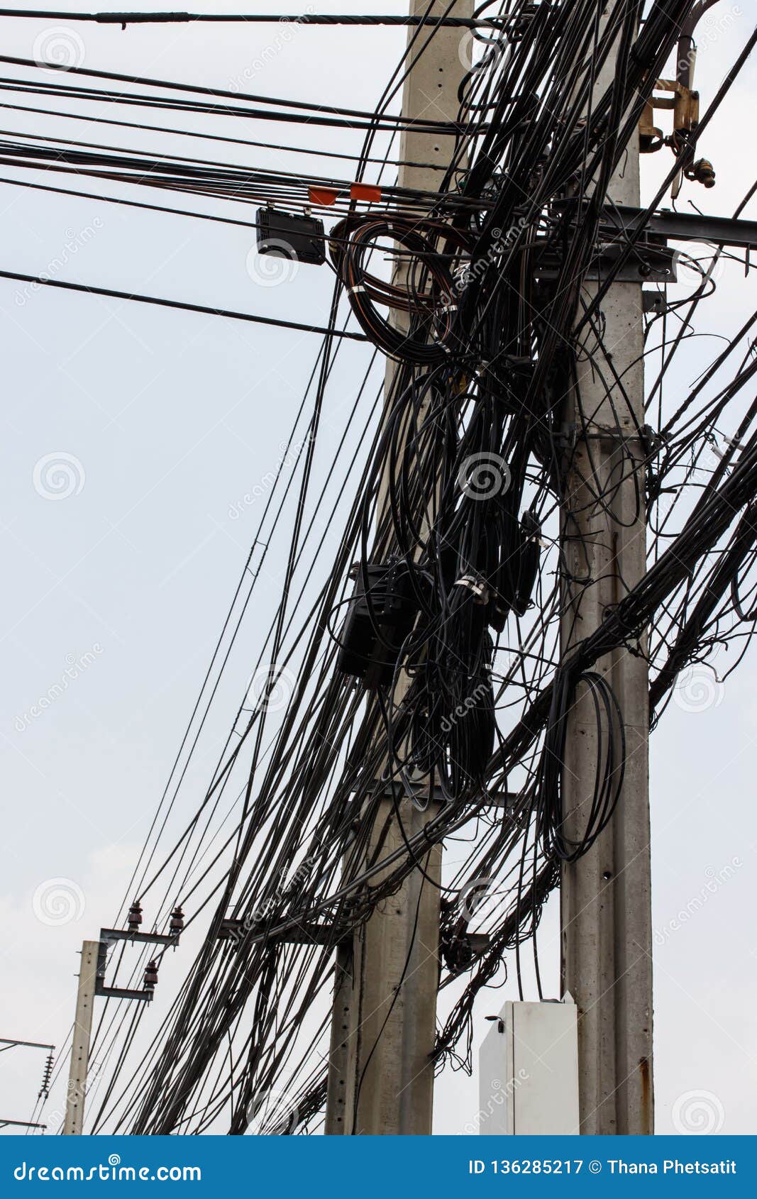 Messy Electrical Cables and Wires Stock Image - Image of electric ...