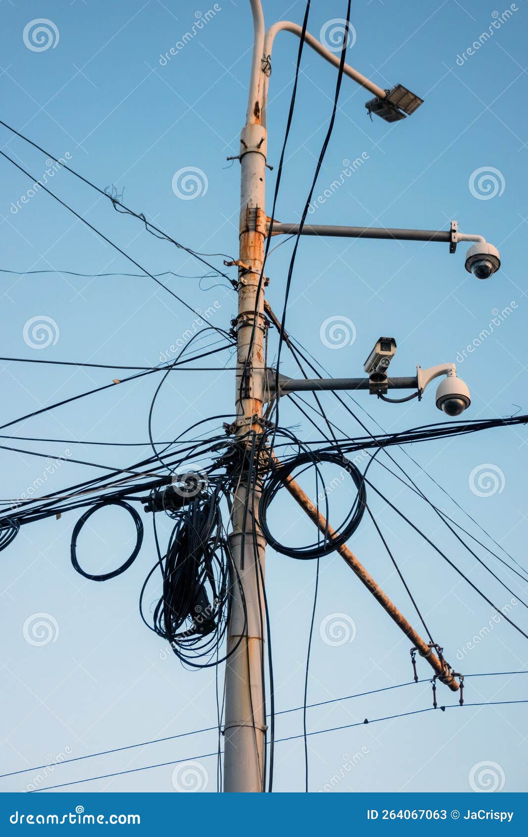 Messy Electricity Wires On The Pole Stock Image | CartoonDealer.com ...