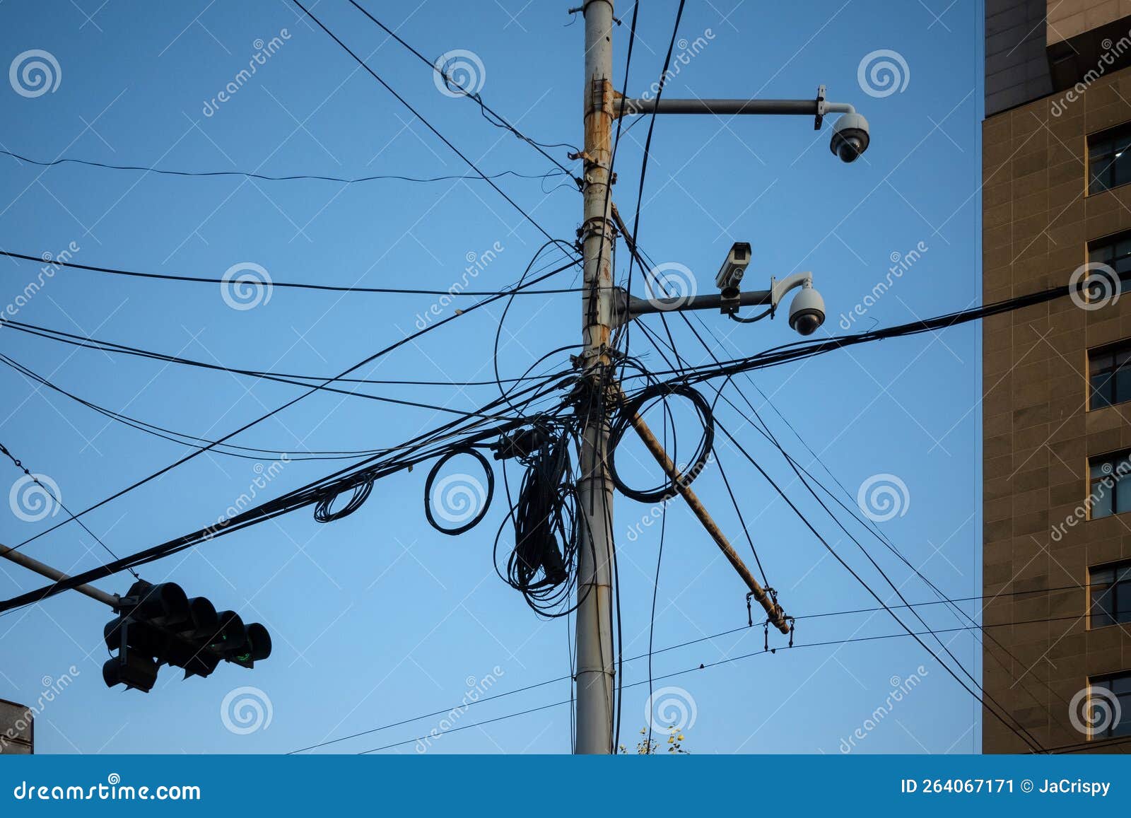 Messy Electricity Wires On The Pole Stock Image | CartoonDealer.com ...
