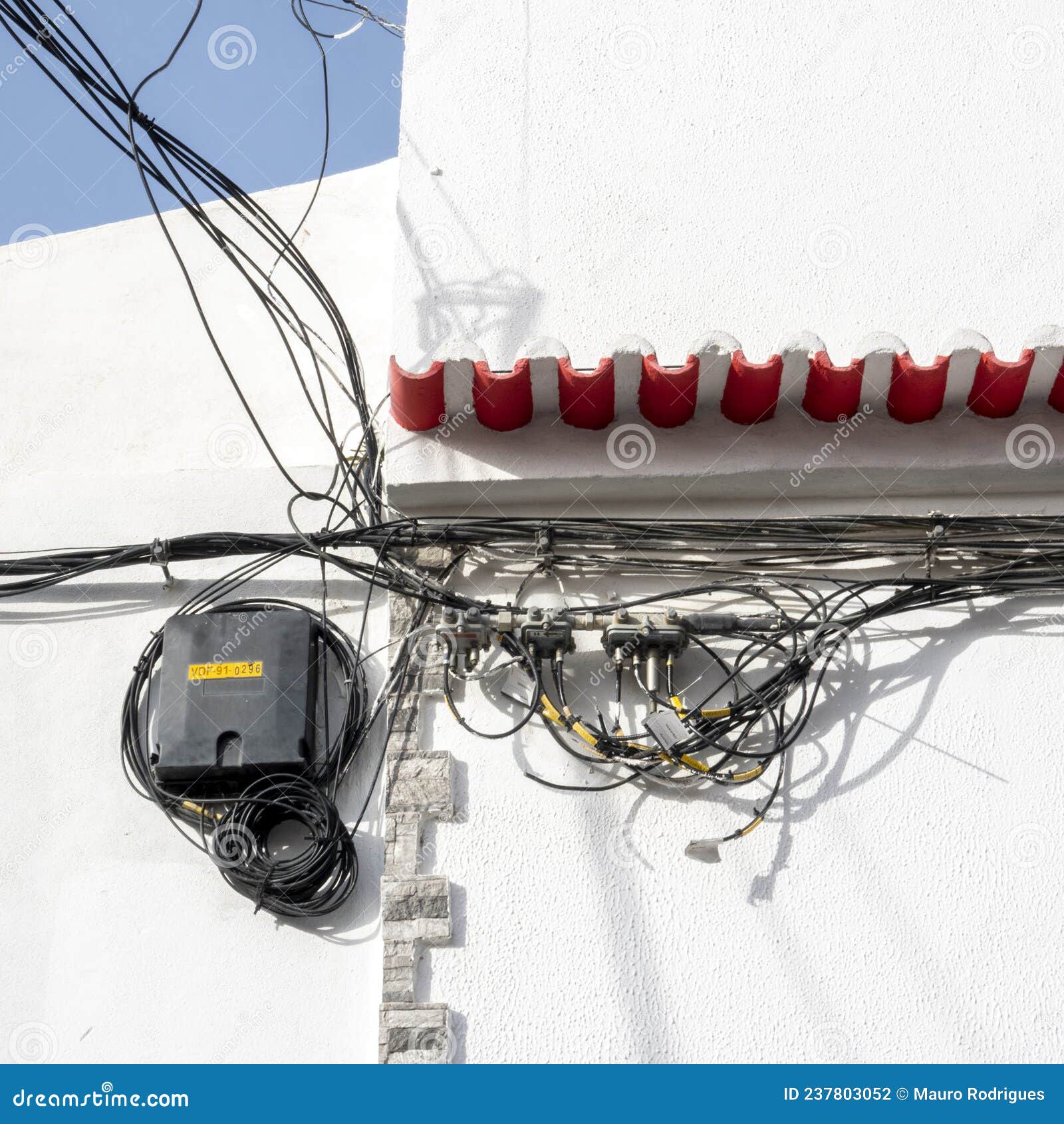 Messy Electricity Wires On The Pole Stock Image | CartoonDealer.com ...