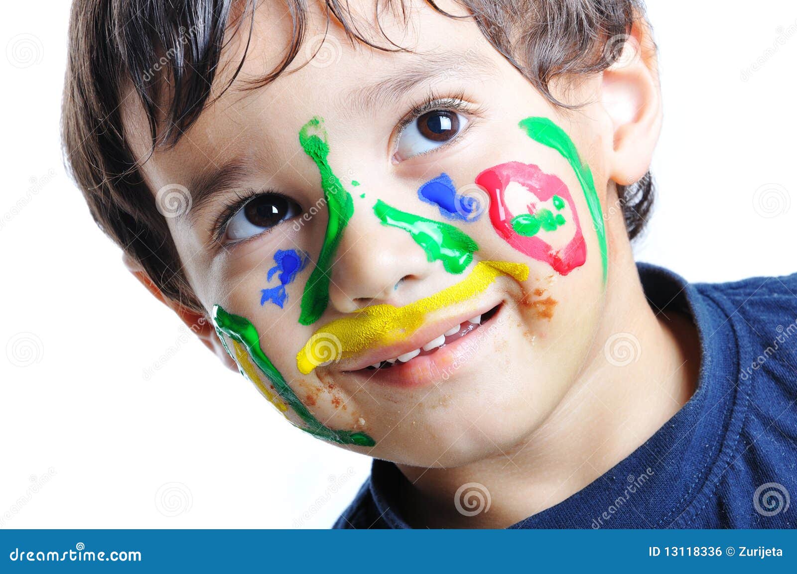 Messy face, childhood stock photo. Image of blue, inspiration - 13118336
