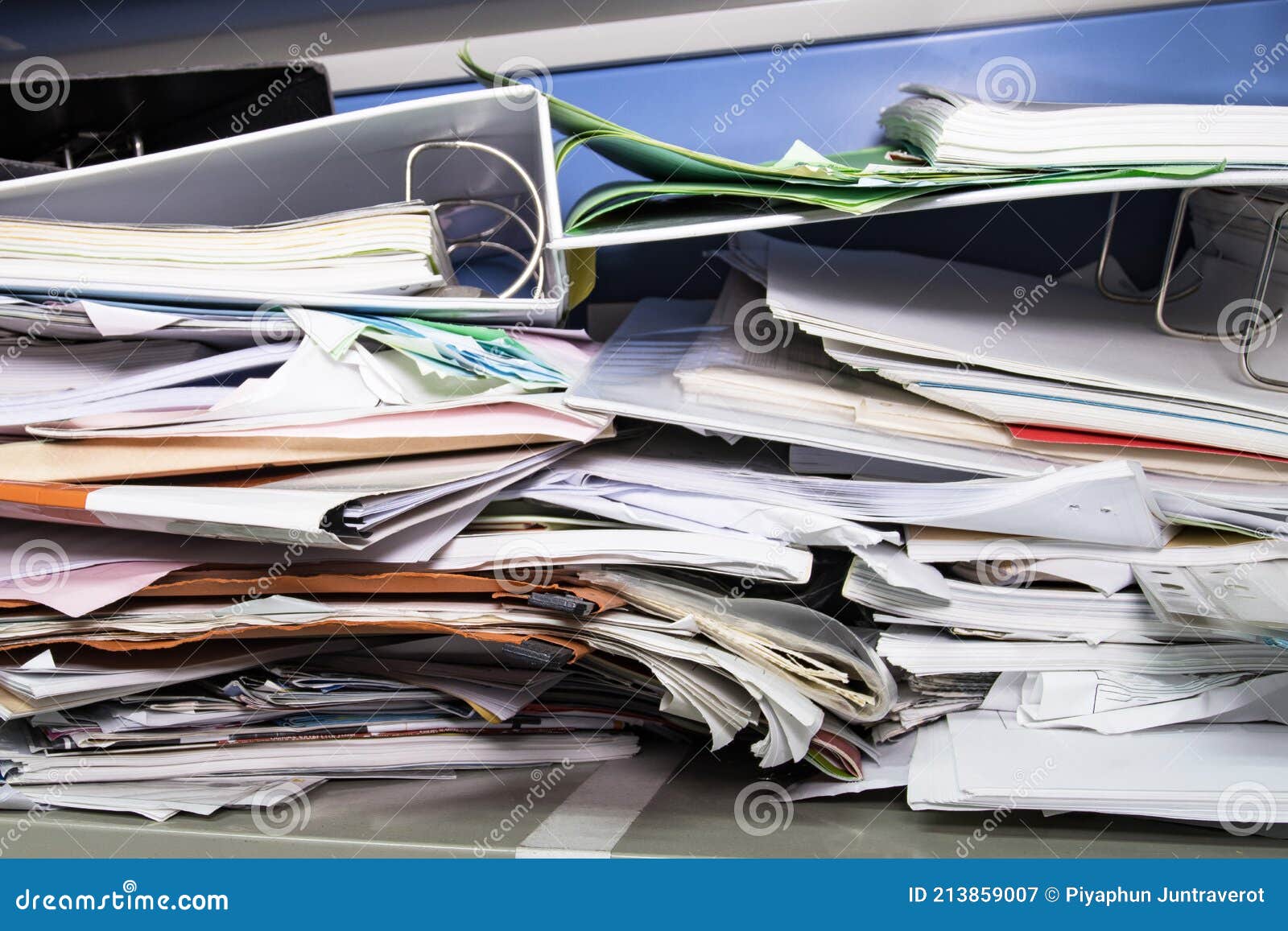 Messy File Document and Office Supplies in Filing Cabinets at Work ...