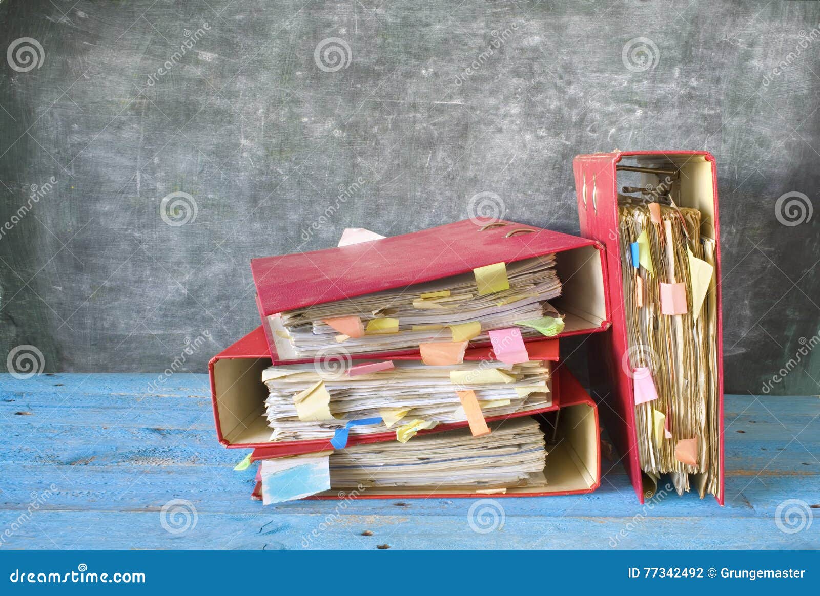 Messy File Folders and Documents Stock Photo - Image of office, grungy ...